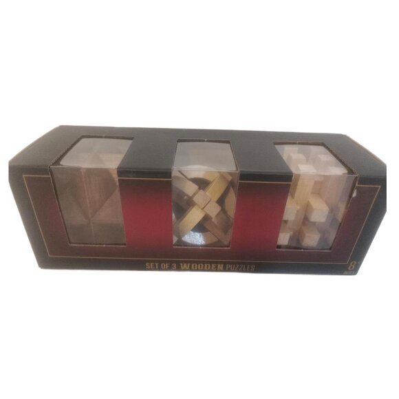 Samsonico | Toys | Samsonico Wooden Puzzle Game Wood Brown Set Of 3 ...